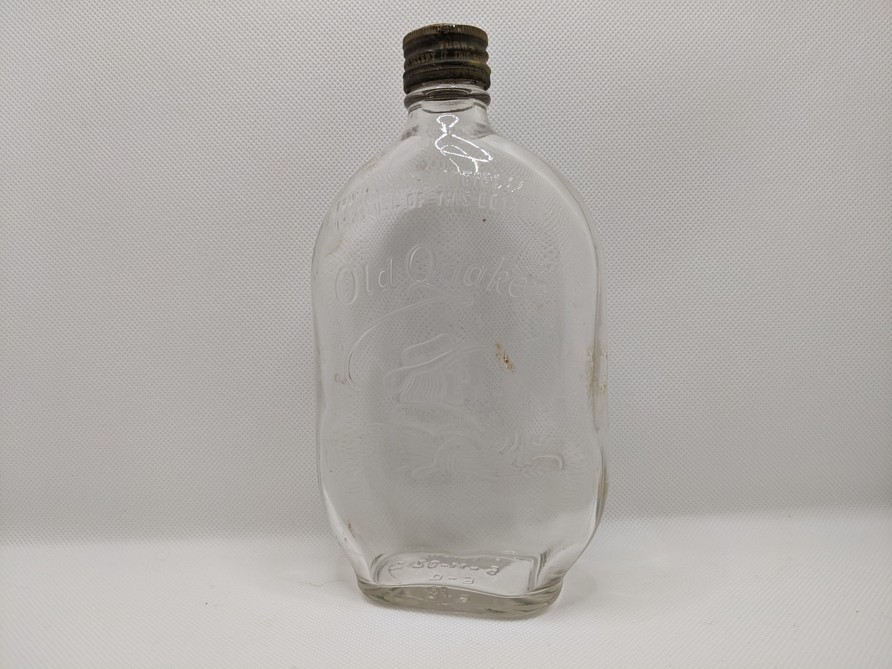 1939 Old Quaker Whiskey Bottle Vintage Flask Embossed Federal - Etsy