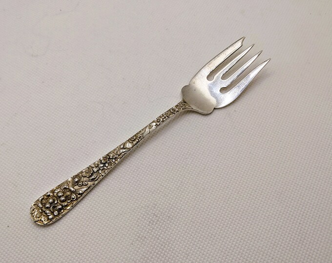 1920s-1930s Stieff Rose Sterling Silver Salad Fork Kirk Repousse ...