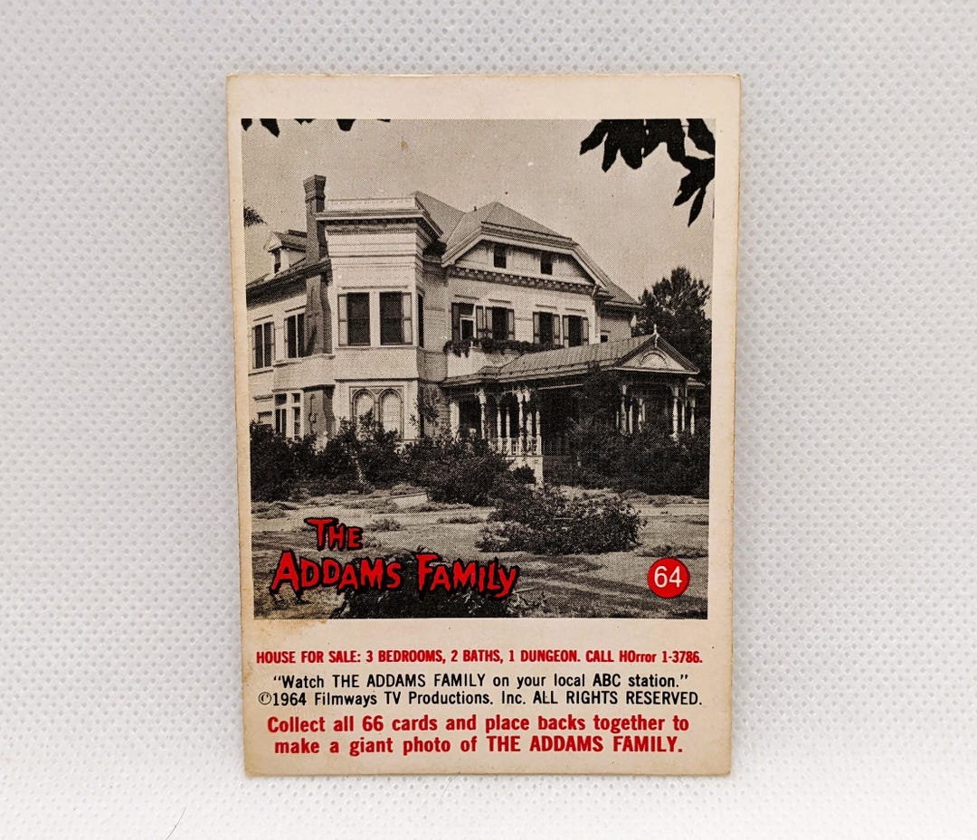 1964 Donruss Addams Family Trading Card #64 House for Sale 3 BD 2 BA ...