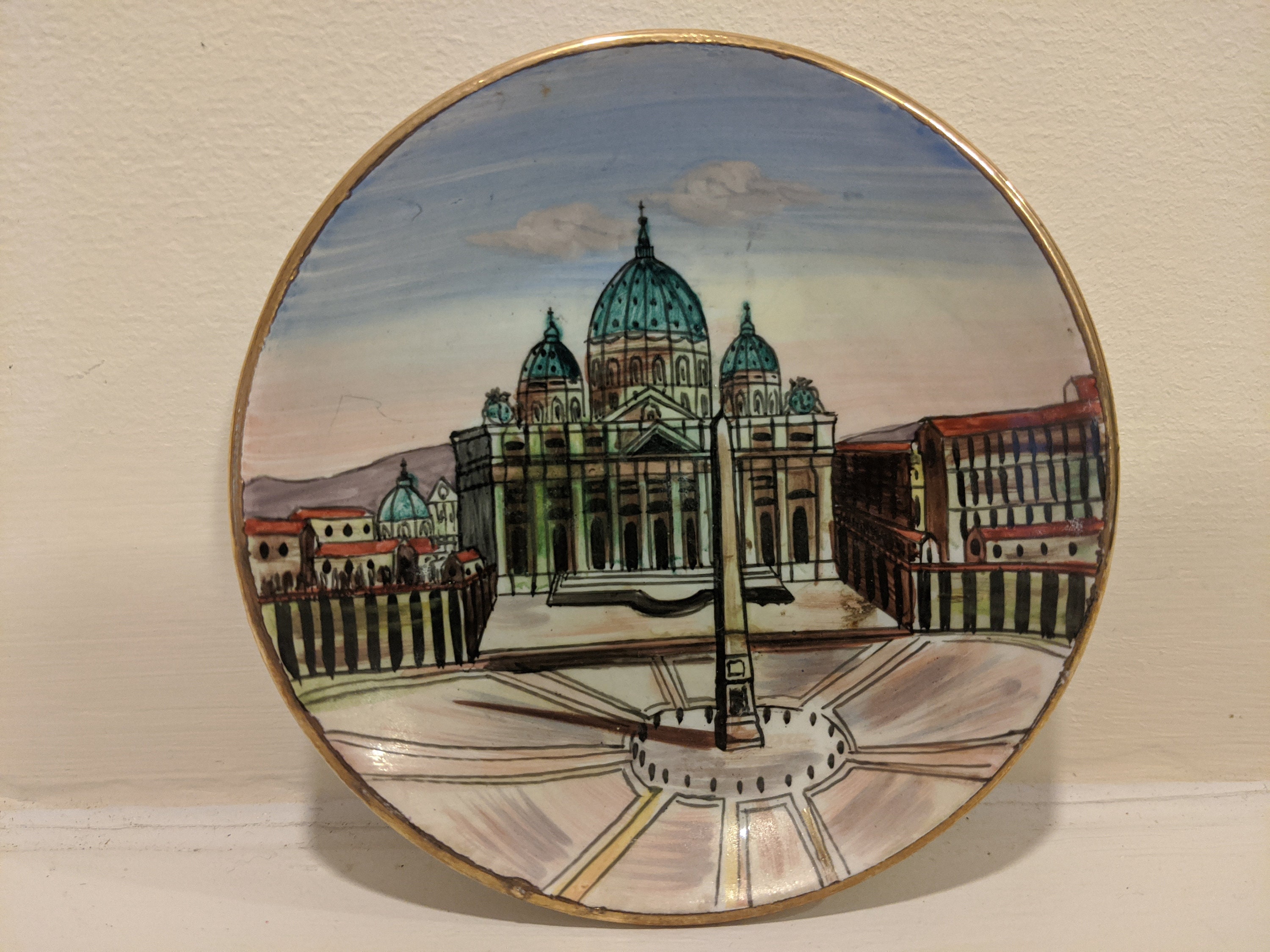 1950s Saint Peter's Basilica Rome Pin Jewelry Dish Societa - Etsy