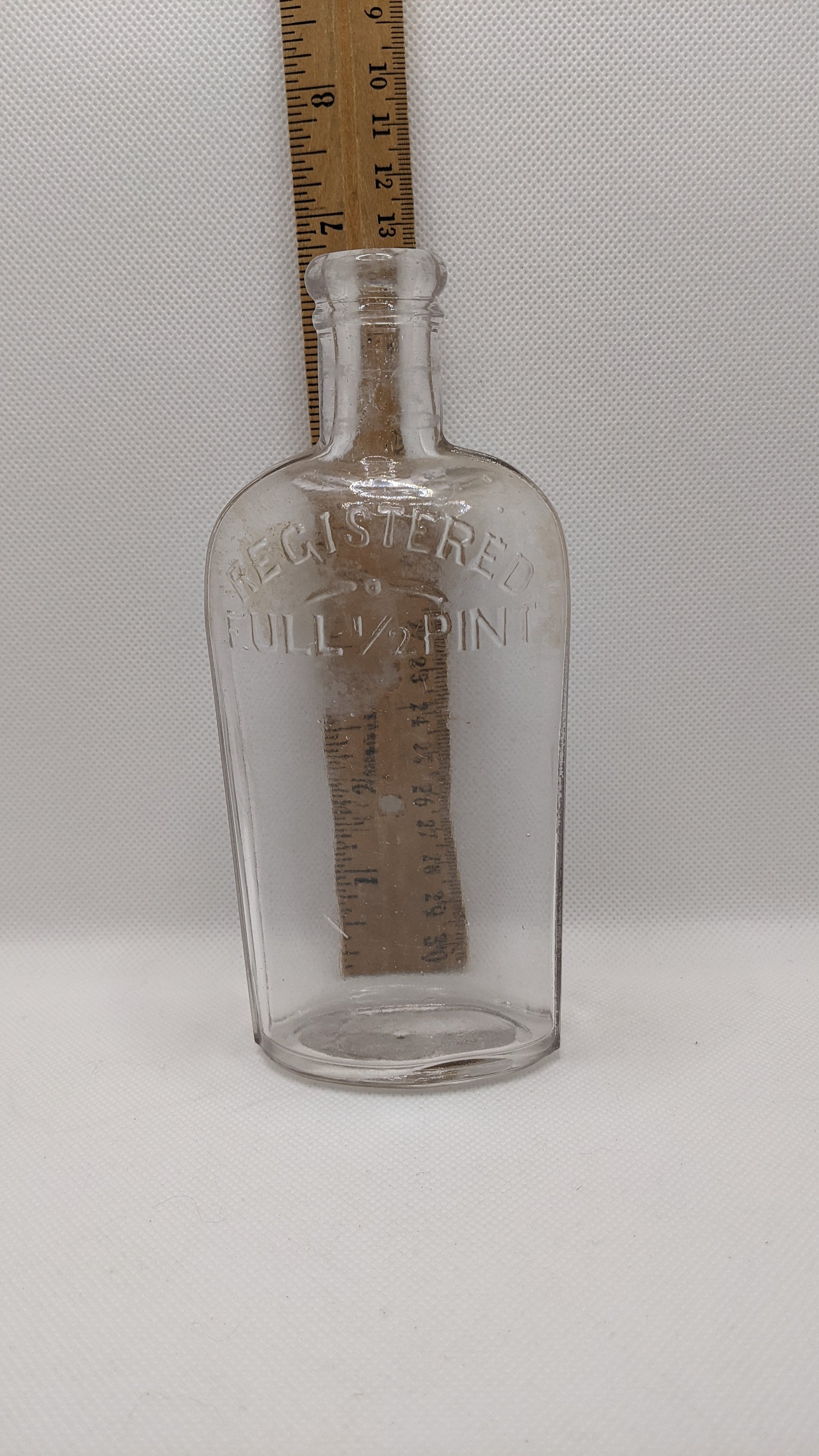 Late 1800s Registered 1/2 Pint Whiskey Flask Strap Side Union Oval ...