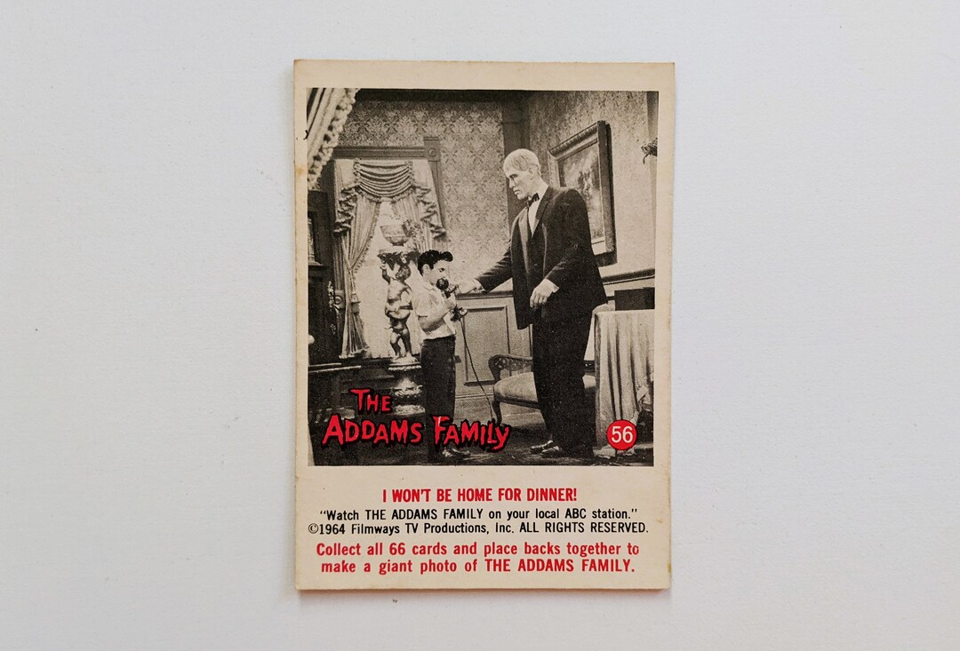 1964 Donruss Addams Family Trading Card #56 Lurch I Won't Be Home for ...