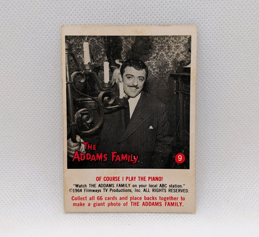 1964 Donruss Addams Family Trading Card 9 Gomez of Course I Play Piano ...