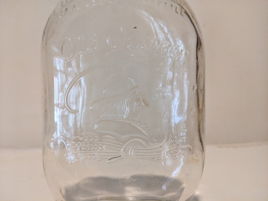 1939 Old Quaker Whiskey Bottle Vintage Flask Embossed Federal - Etsy