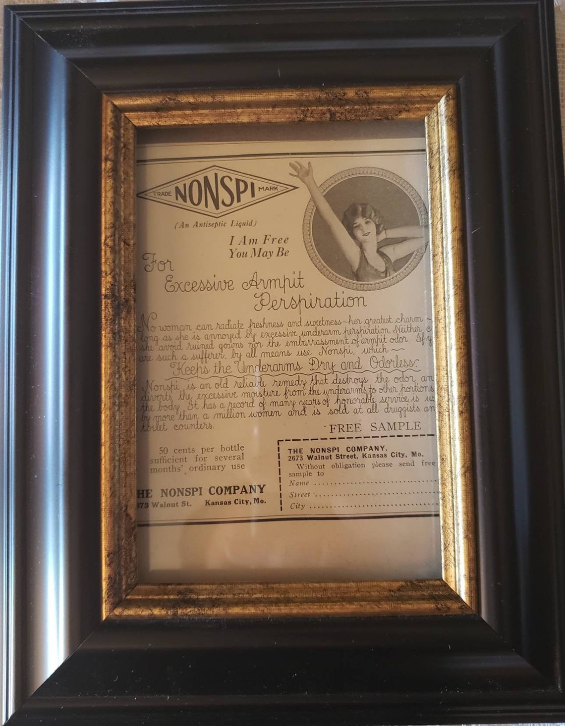 1920s-1930s Nonspi Deodorant Bottle for Excessive Armpit Perspiration ...