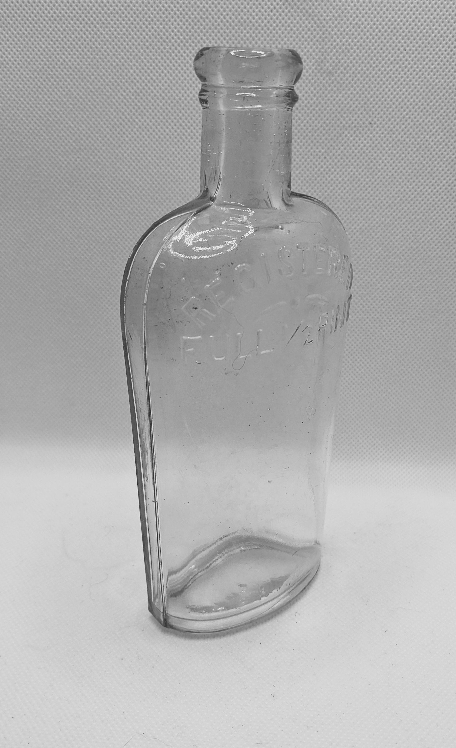 Late 1800s Registered 1/2 Pint Whiskey Flask Strap Side Union Oval ...