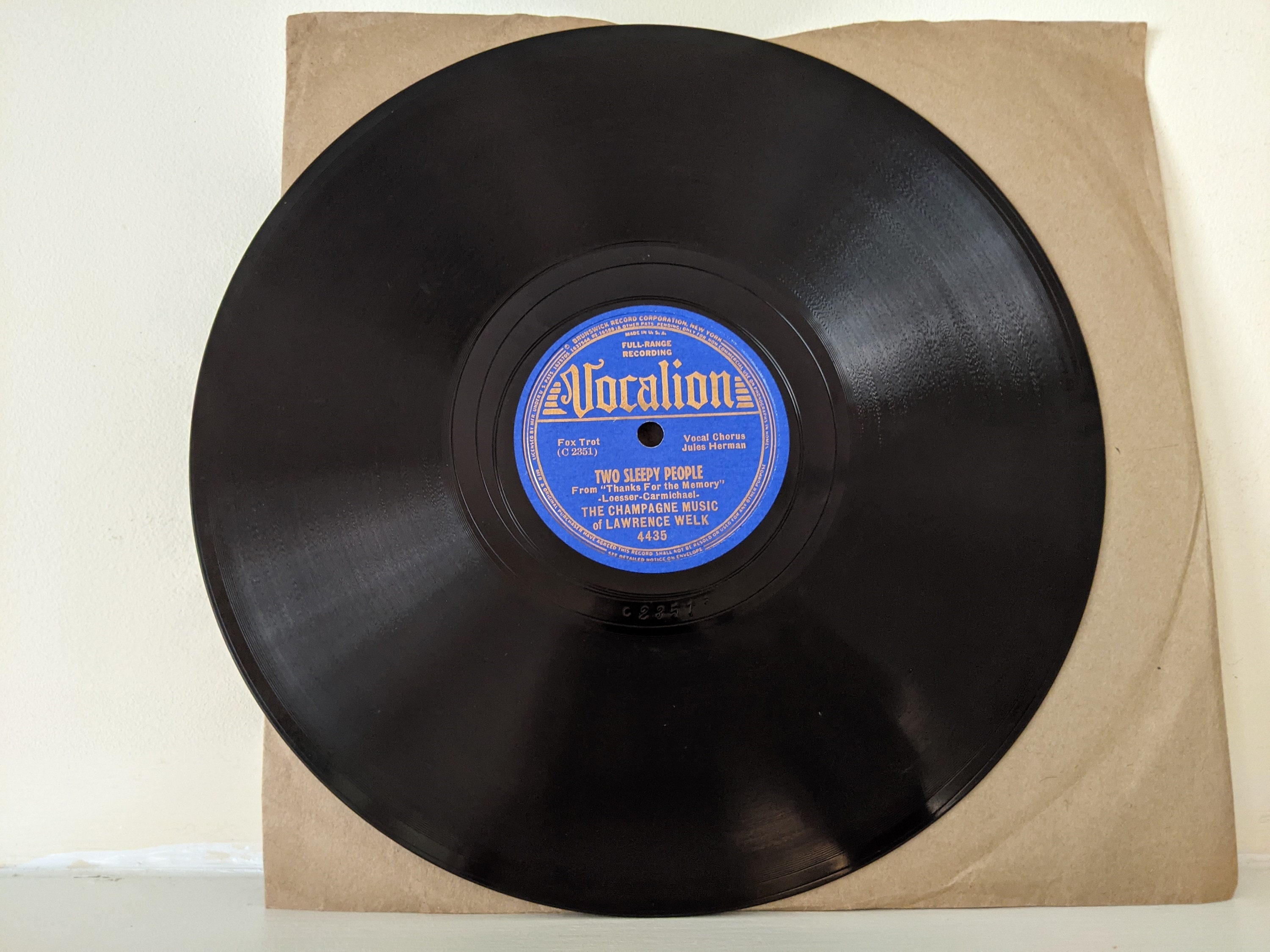 1938 Lawrence Welk Vocalion Record 4435 Two Sleepy People From Thanks ...