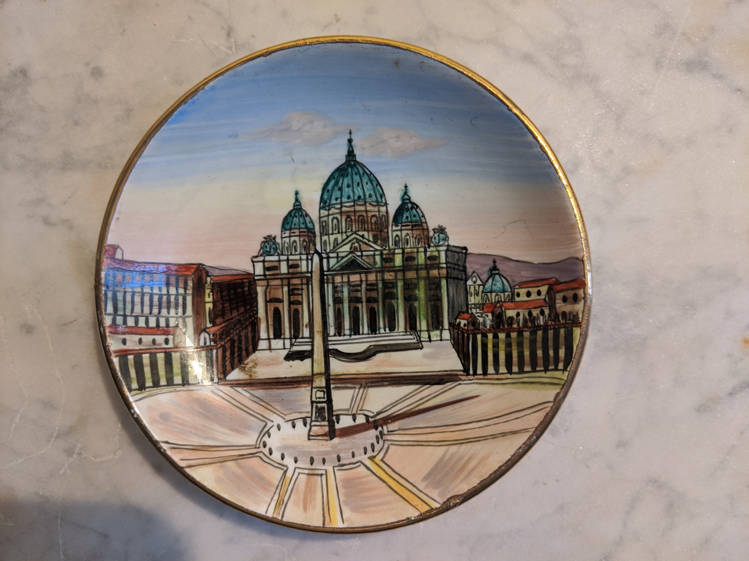 1950s Saint Peter's Basilica Rome Pin Jewelry Dish Societa - Etsy