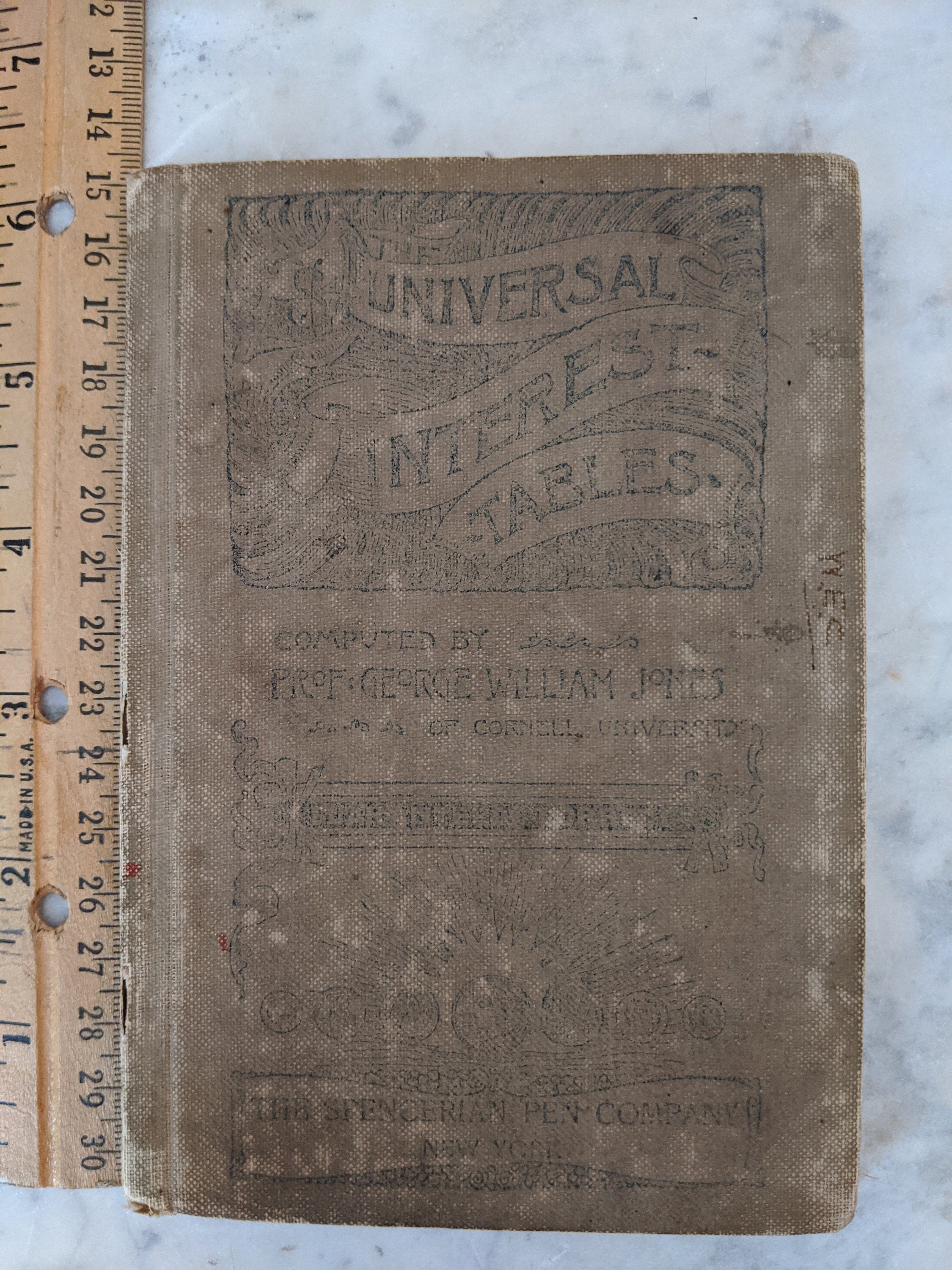 1882 Antique Universal Interest Tables -Computed by Prof George Jones ...