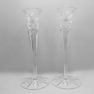 Pair of Miller Rogaska Lead Crystal Candlesticks Candle Holders Vintage ...