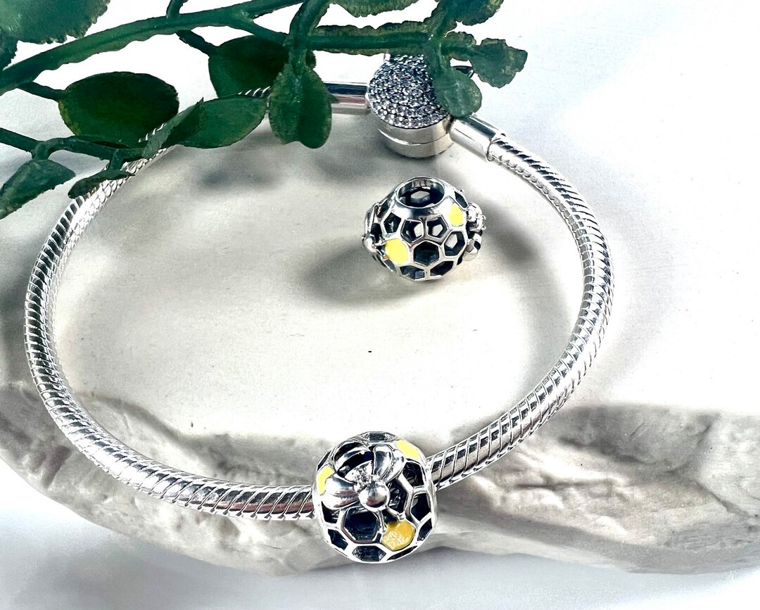 Honey Bee Bead Charm With Enamel Made From Sterling Silver 925 - Etsy