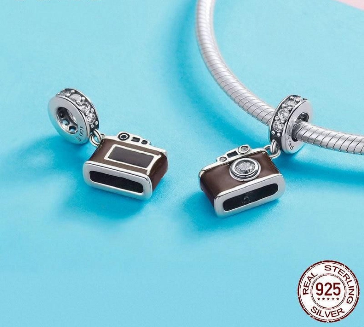 Photo Camera Photography Hobby Dangle Charm Sterling Silver - Etsy