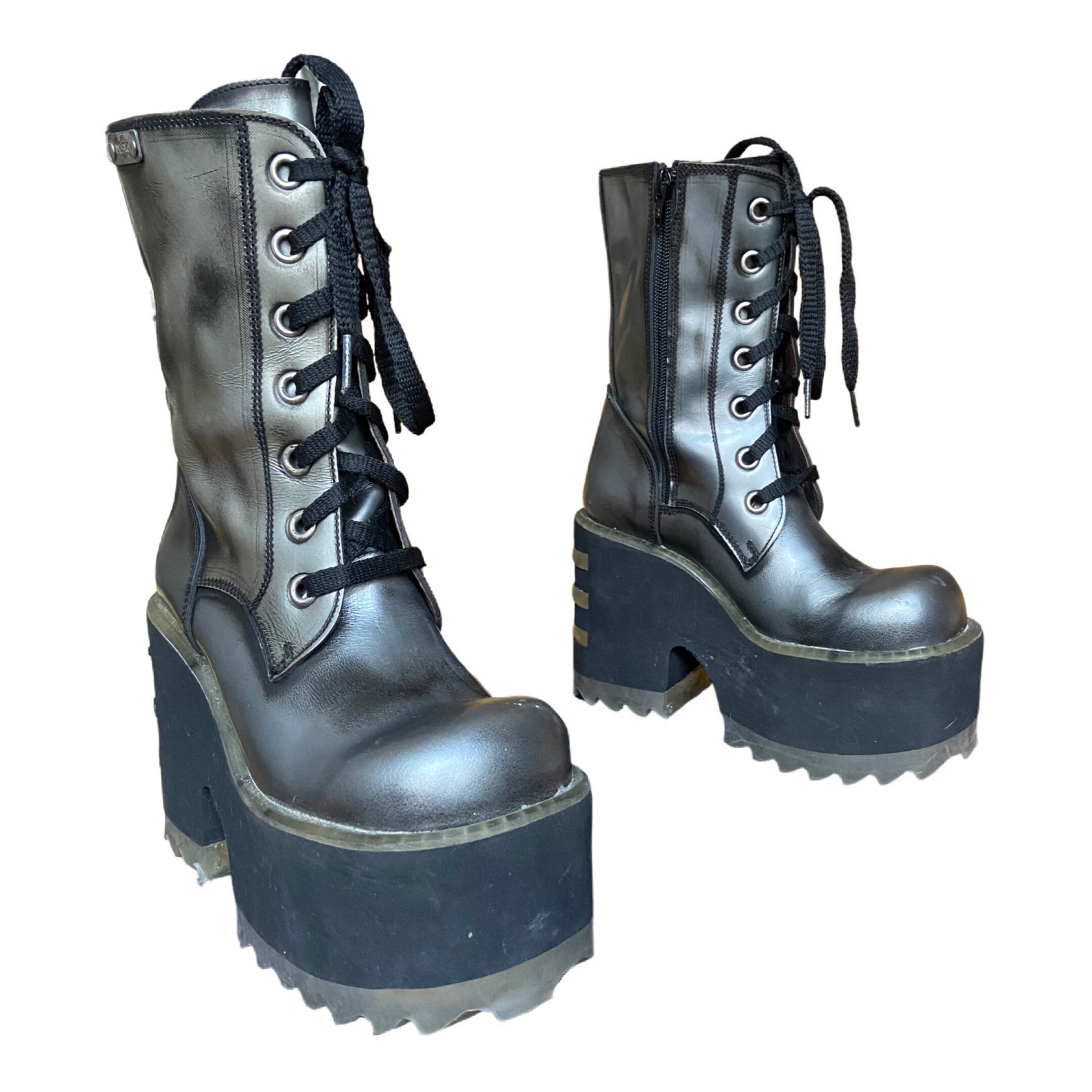 DESTROY 90s Vintage Rare Retro Platform Boots - Etsy