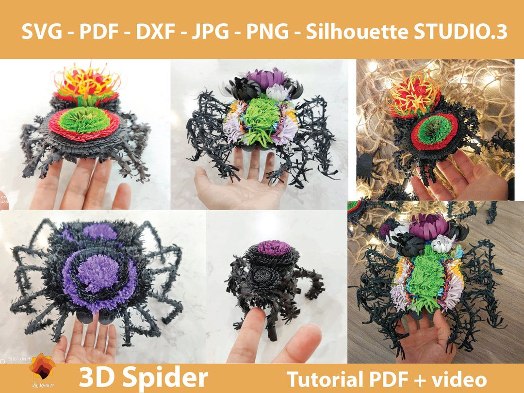 3D Spider and Spider Flowers Templates 3d Spider Svg Spider - Etsy