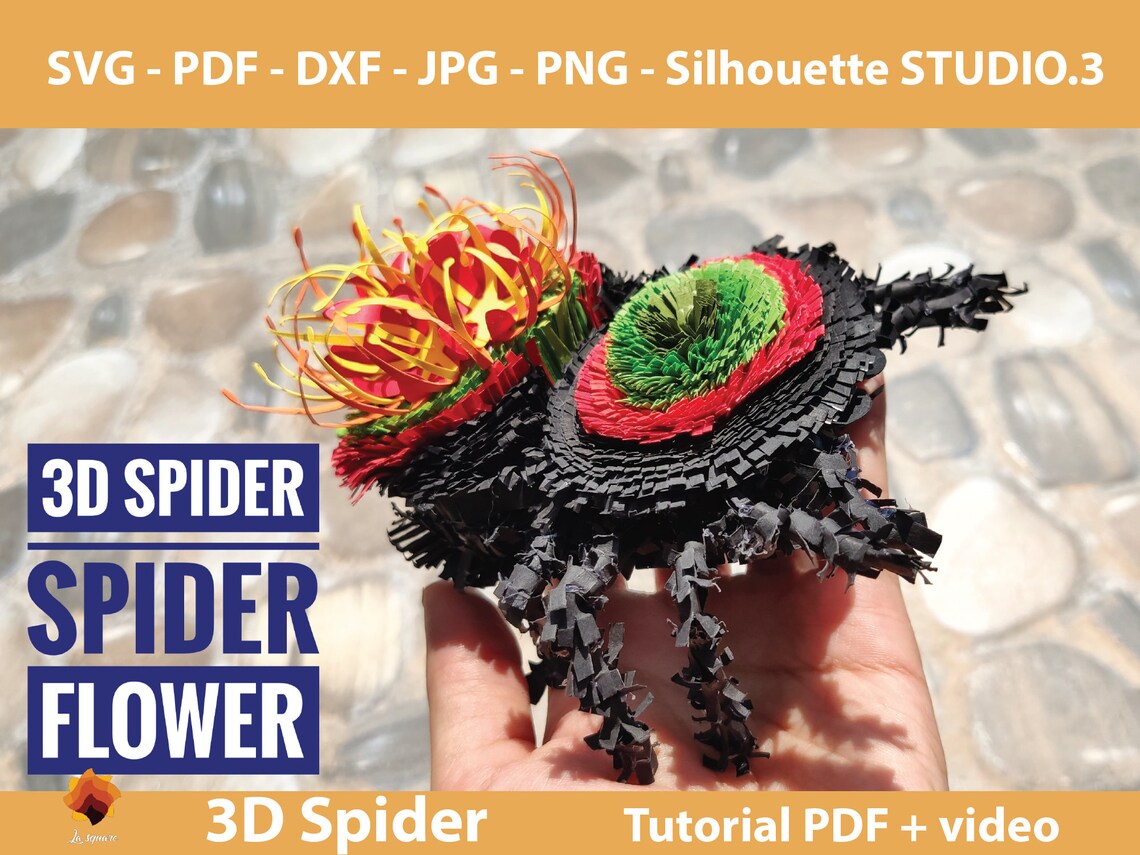 3D Spider and Spider Flowers Templates 3d Spider Svg Spider - Etsy