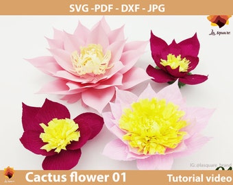 Template 16 SVG/DXF Paper Flower Digital Download Silhouette - Etsy