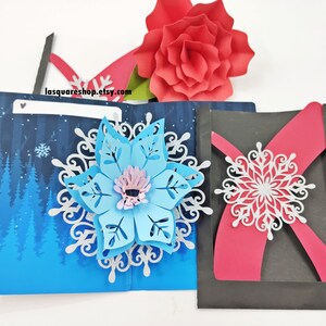Snowflake Pop-up 5x7in Greeting Card Snowflake Pop-up Card - Etsy