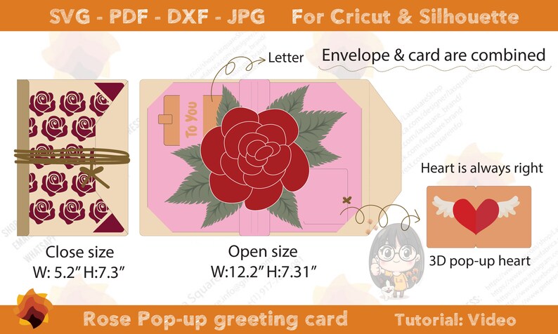 3D Pop-up Rose Greeting Card Flower Pop up Card Printable 3d - Etsy 3D Pop-up Rose Greeting Card Flower Pop up Card Printable 3d - Etsy