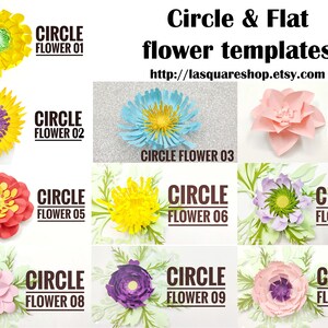 40 Circle Paper Flowers SVG, Flower Templates, Flower Printable PDF ...