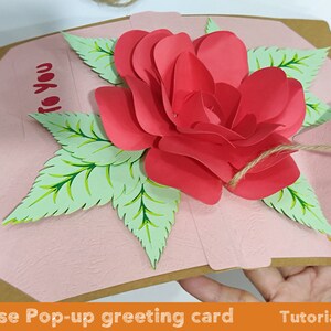 3D Pop-up Rose Greeting Card Flower Pop up Card Printable 3d - Etsy