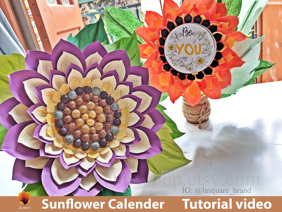 Standing Sunflower calendar 10in Giant Sunflower backdrop | Etsy