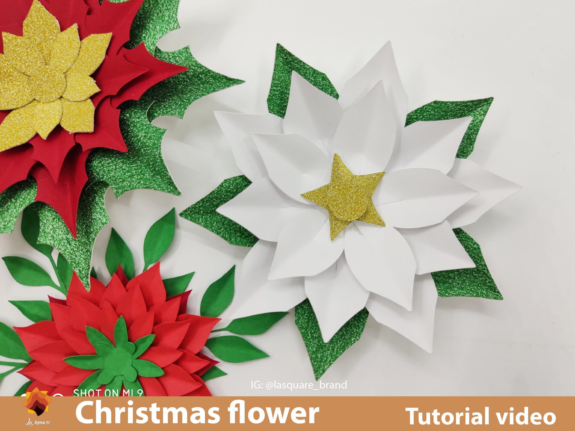 Christmas Paper Flowers Template Paper Poinsettia Flowers - Etsy Canada