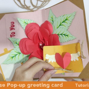 3D Pop-up Rose Greeting Card Flower Pop up Card Printable 3d - Etsy