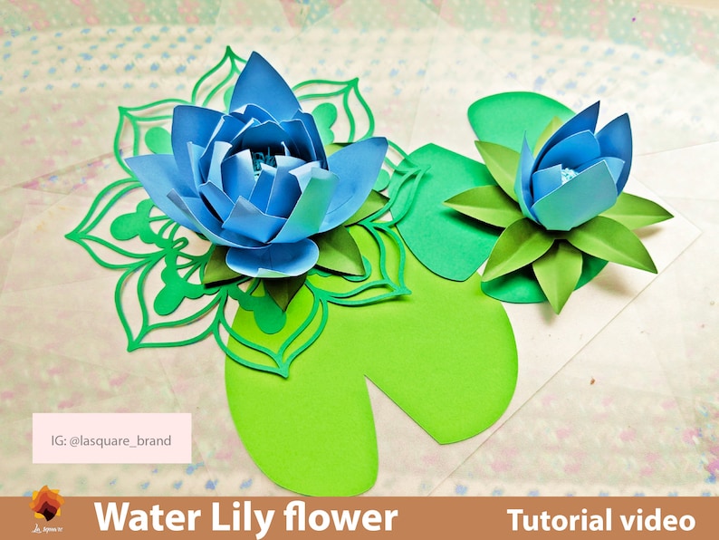 Water Lily Paper Flowers Template SVG DIY Paper Flower - Etsy