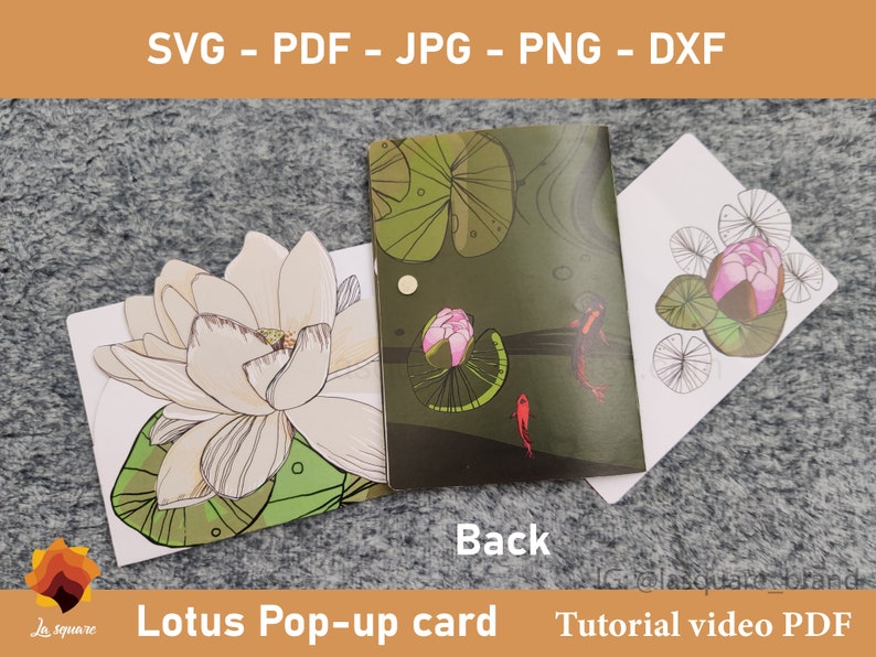3D Lotus Pop-up Greeting Card 5x7 Flower Pop-up Card | Etsy