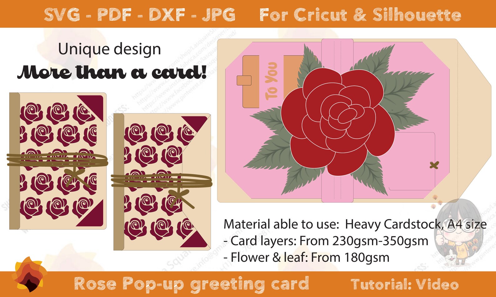 3D Pop-up Rose Greeting Card Flower Pop up Card Printable 3d - Etsy