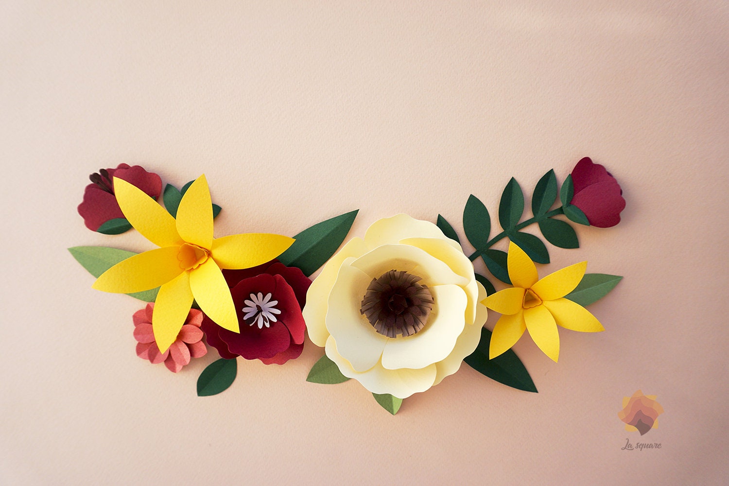 08 SPRING Paper Flowers Template, Bundle Flower SVG, Small Flower Pdf ...