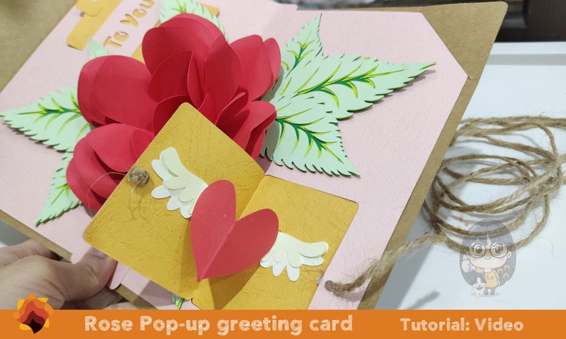 3D Pop-up Rose Greeting Card Flower Pop up Card Printable 3d - Etsy