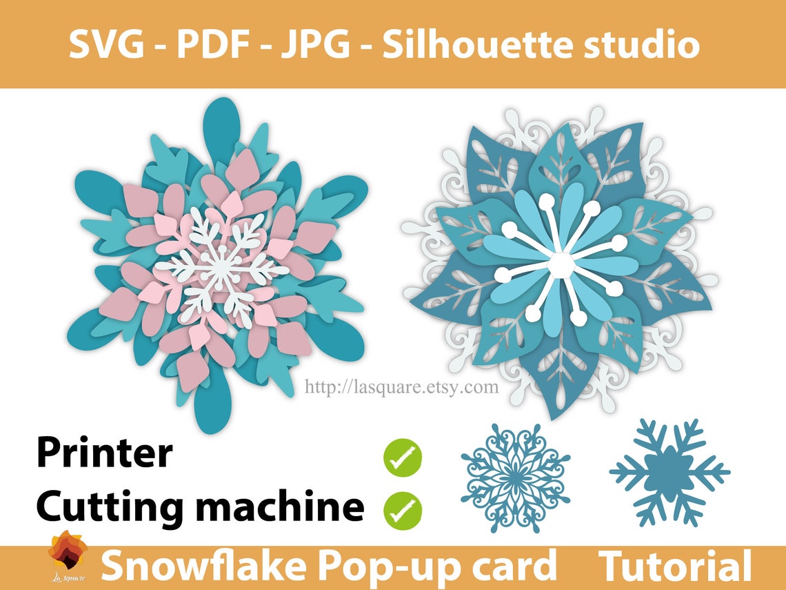 Snowflake pop-up 5x7in greeting card Snowflake Pop-up card | Etsy