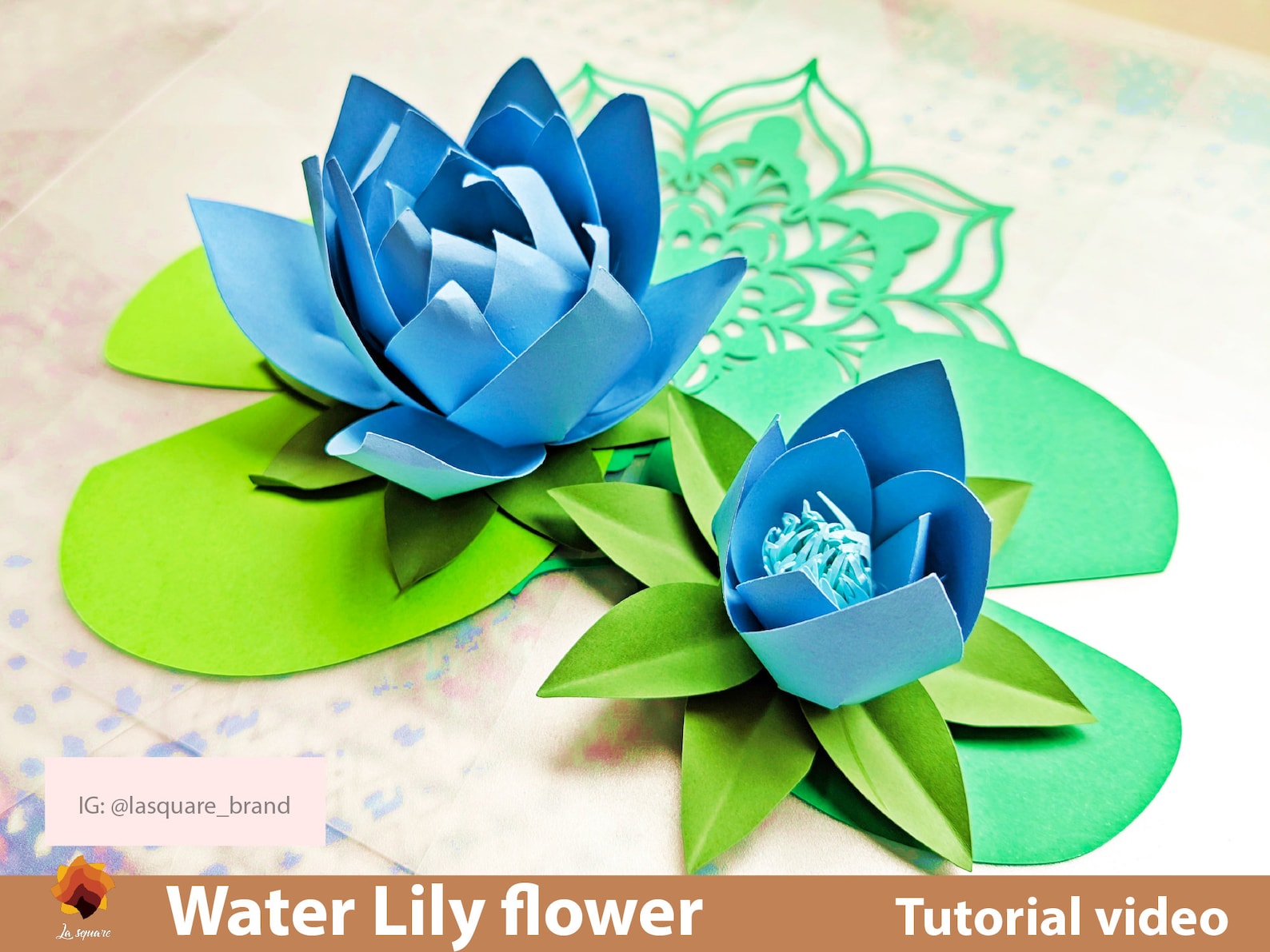 Water Lily Paper Flowers Template SVG- DIY Paper Flower Backdrop ...