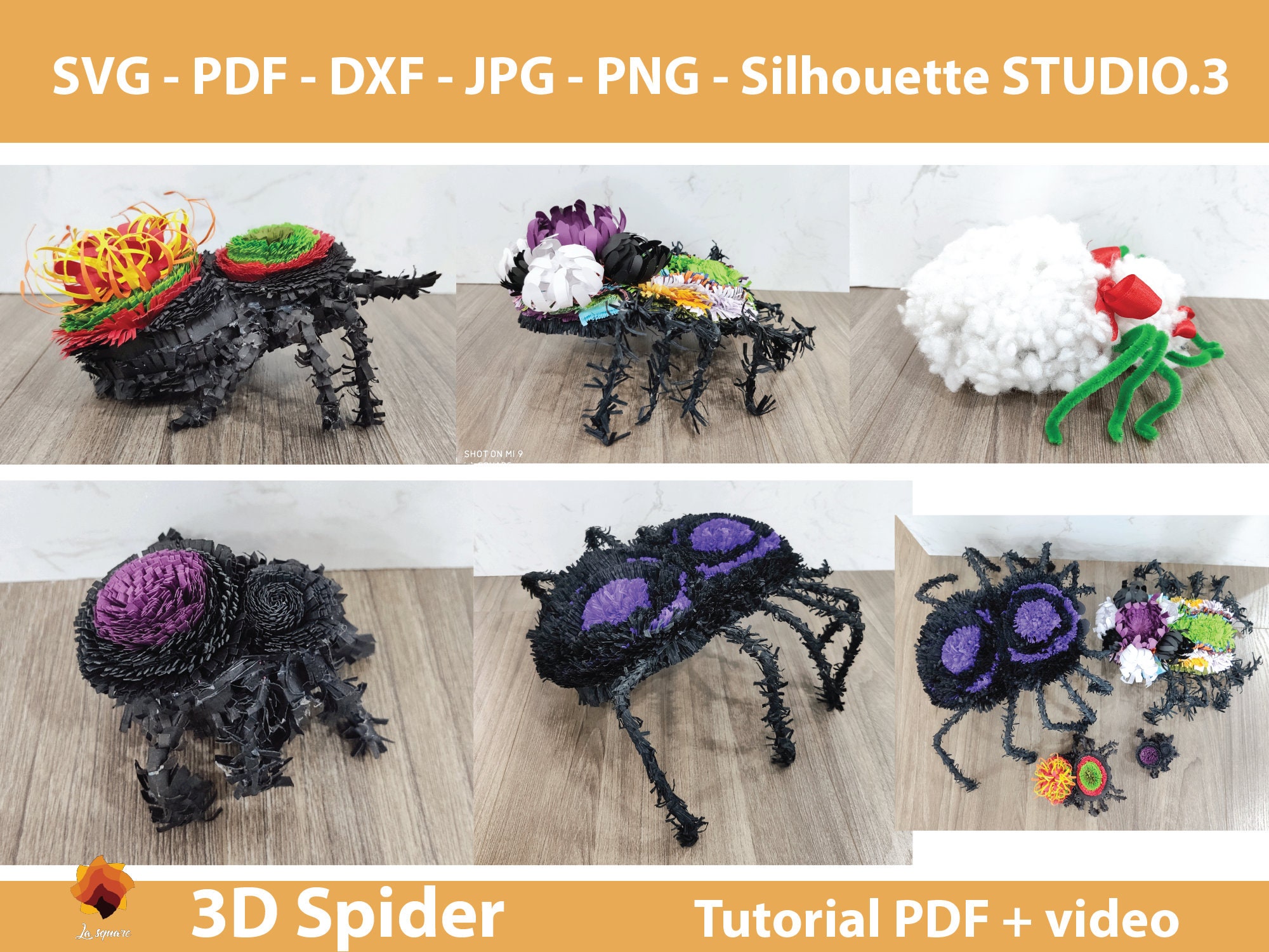3D Spider and Spider Flowers Templates 3d Spider Svg Spider - Etsy