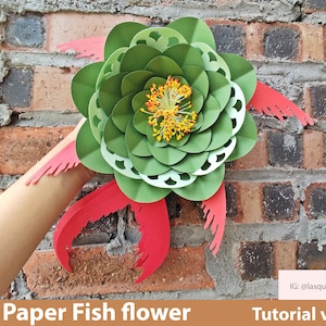 Koi Fish Paper Flower Backdrop Templates, Ocean Silhouettes, Summer ...