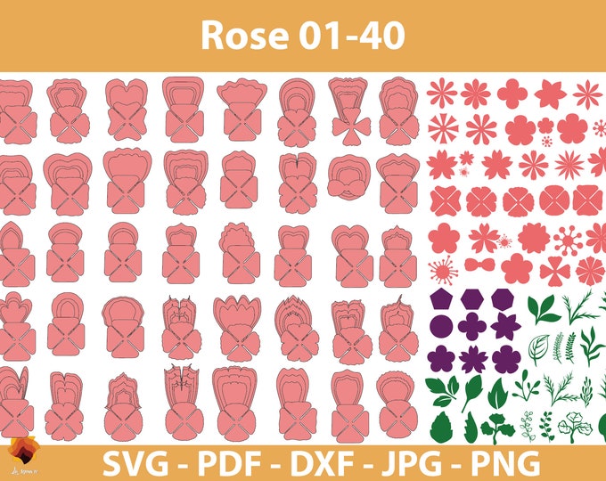 Plantillas de rosas de papel para imprimir en PDF, plantillas de rosas ...