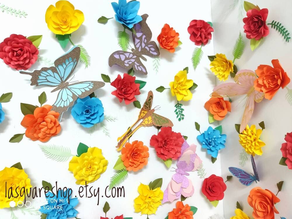 40 Rose Paper flower templates Paper Roses svg Paper Flower | Etsy