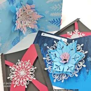Snowflake Pop-up 5x7in Greeting Card Snowflake Pop-up Card - Etsy