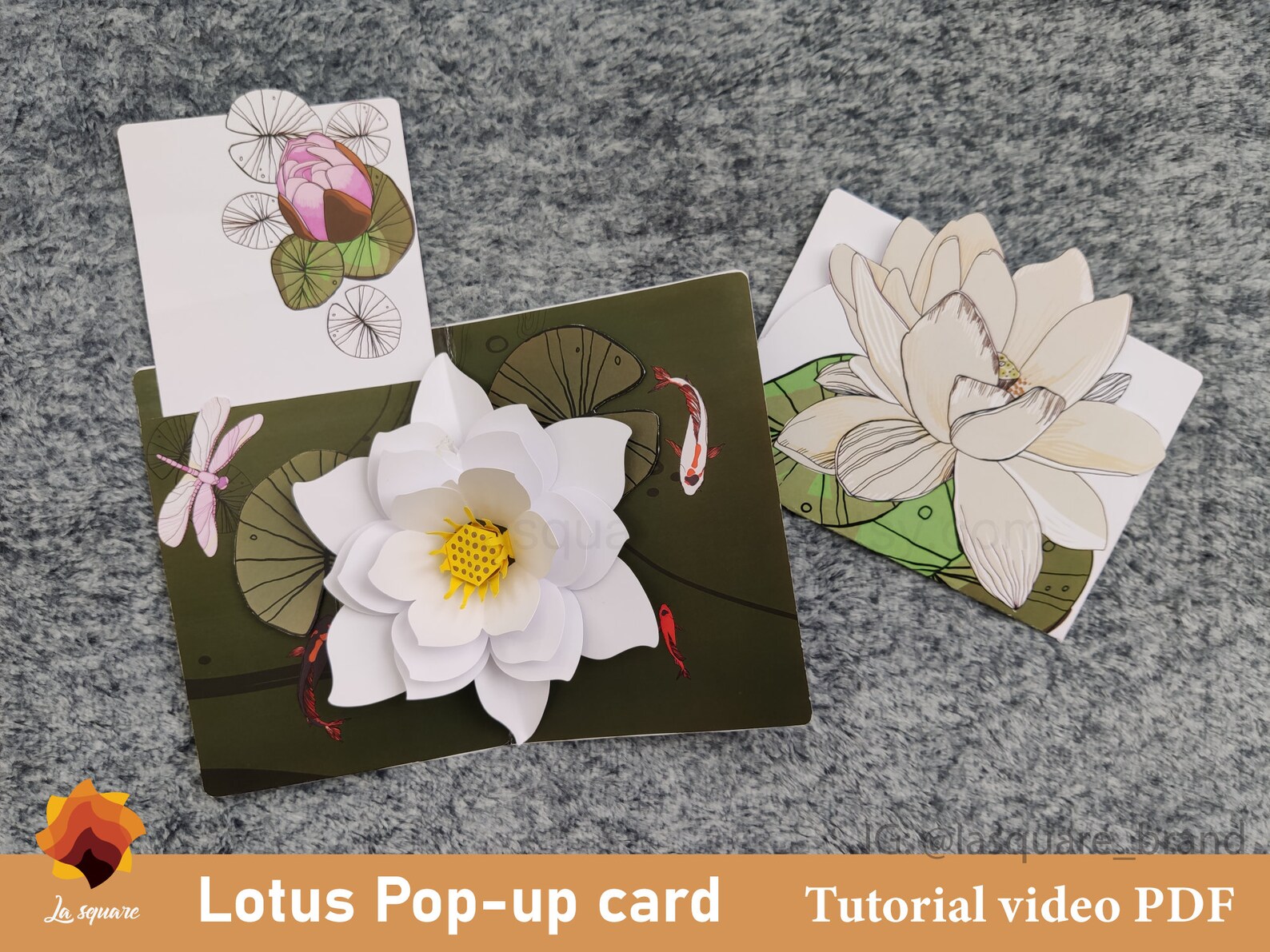 3D Lotus Pop-up greeting card 5x7 flower Pop-up card | Etsy