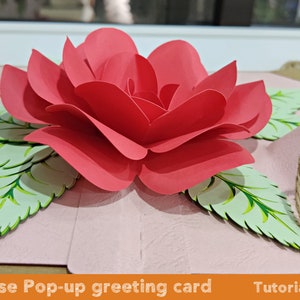 3D Pop-up Rose Greeting Card Flower Pop up Card Printable 3d - Etsy