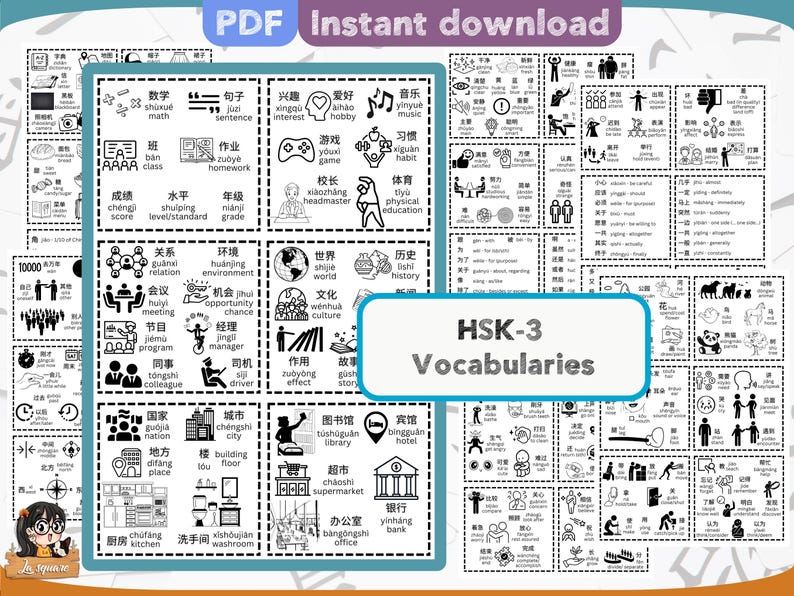 HSK 1-4 Vocabulary Tear-off Notes: Mandarin Chinese (printable PDF) - Etsy