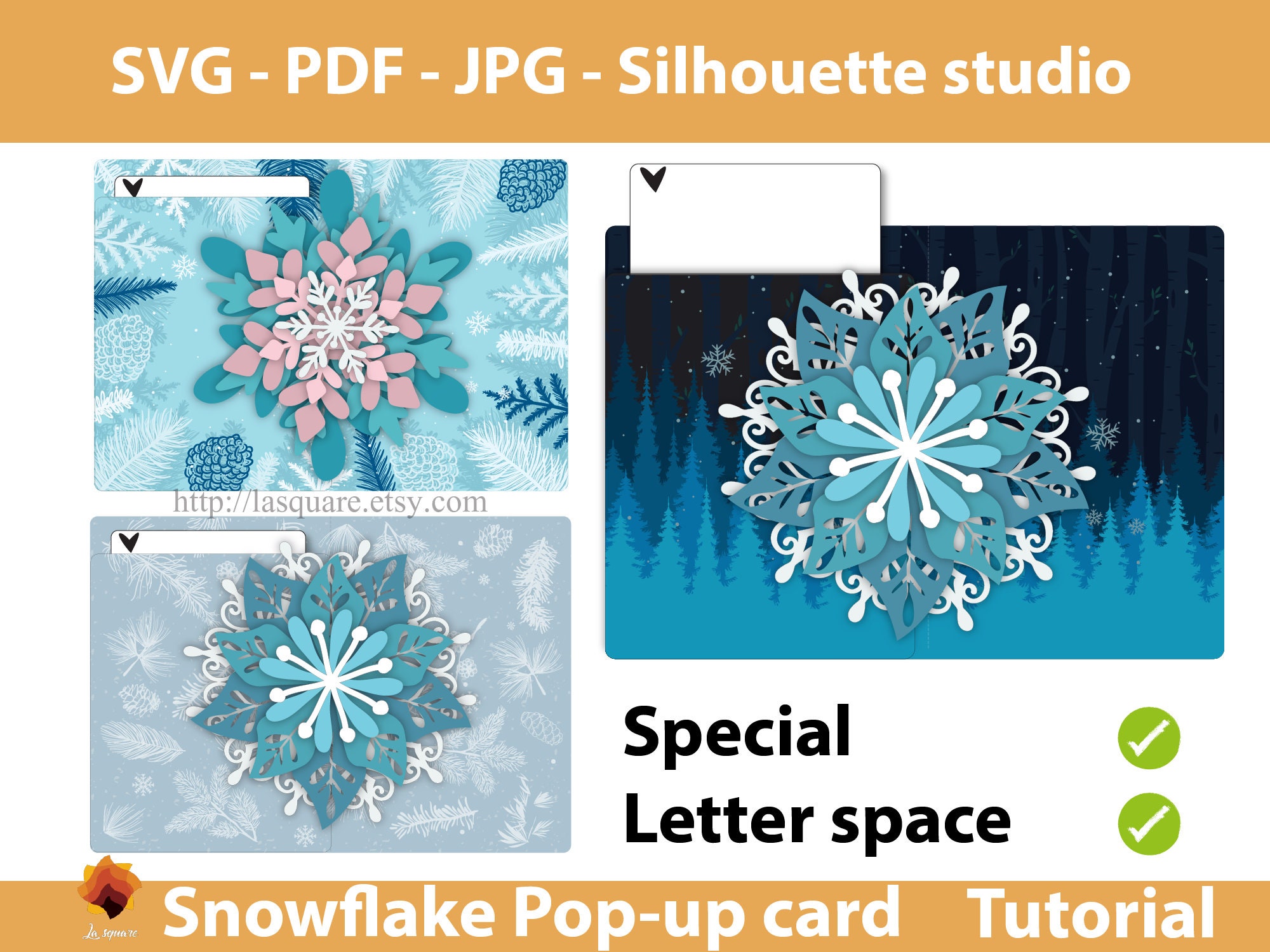 Snowflake Pop Up 5x7in Greeting Card Snowflake Pop Up Card Etsy
