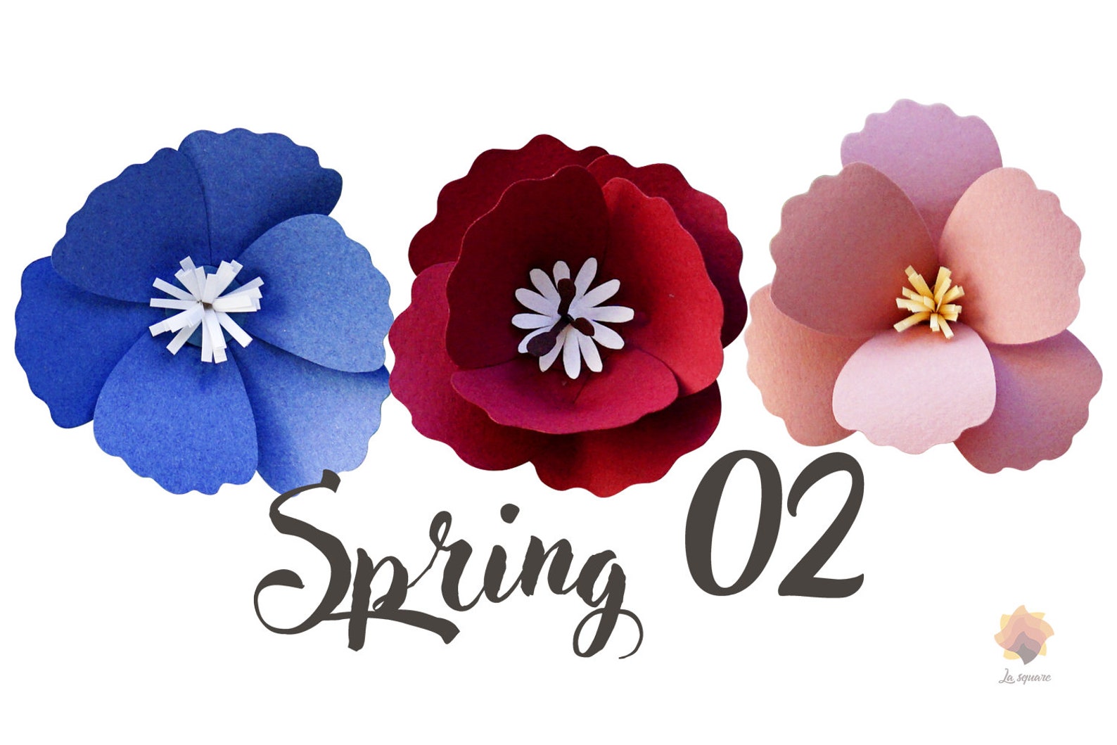 08 SPRING Paper Flowers Template, Bundle Flower SVG, Small Flower Pdf ...