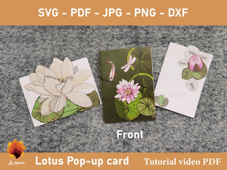 3D Lotus Pop-up Greeting Card 5x7 Flower Pop-up Card | Etsy
