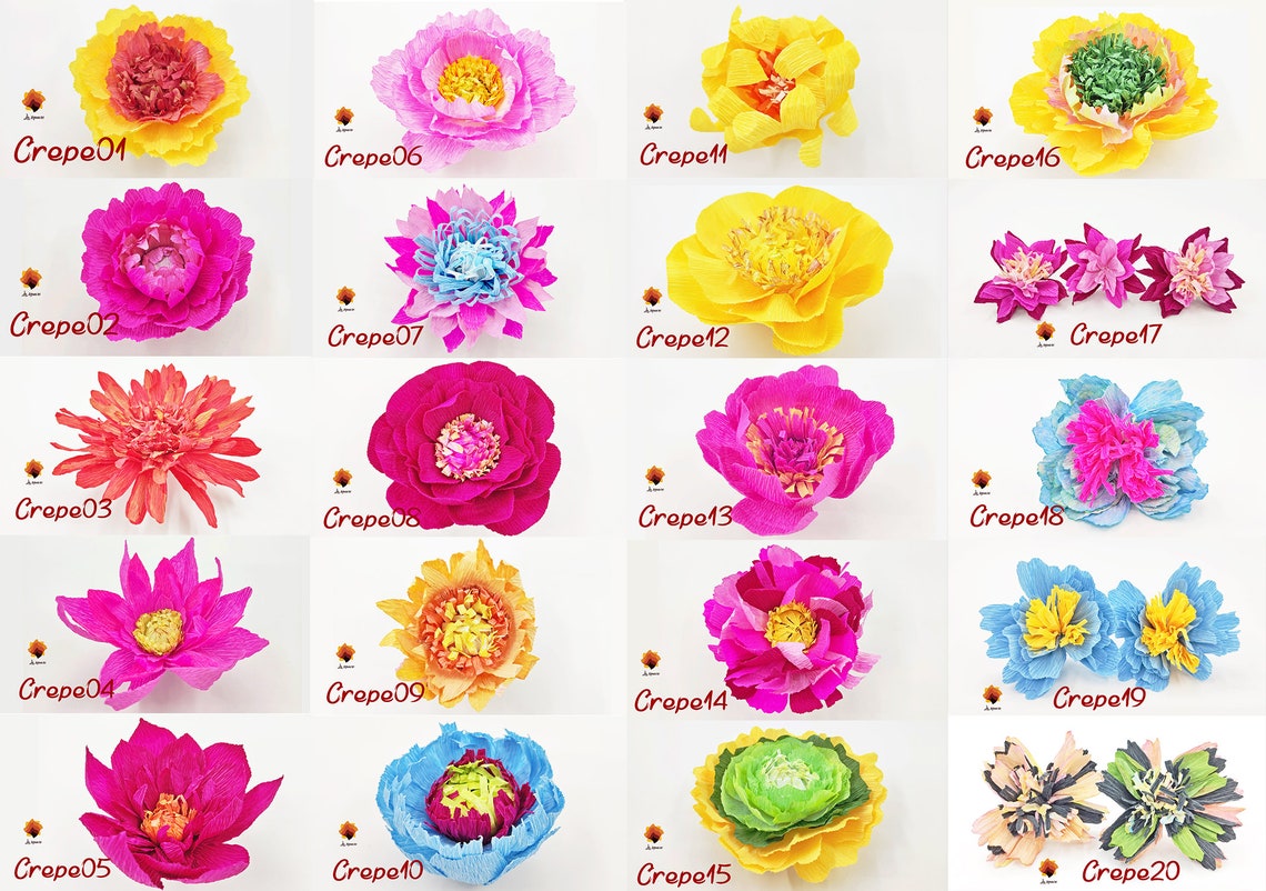 20 Crepe Paper Flower Templates, Crepe Flower SVG, Crepe Daisy, Crepe ...