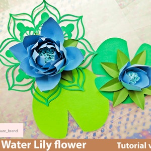 Water Lily Paper Flowers Template SVG- DIY Paper Flower Backdrop ...