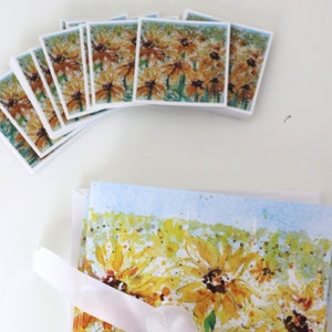 Sunflower Original Art 2x2 SQUARE Stickers - Etsy