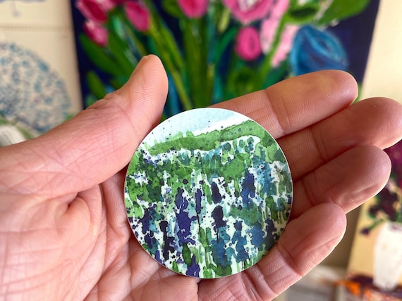 Field of Blue Flowers 2 Inch Round Sticker | Etsy