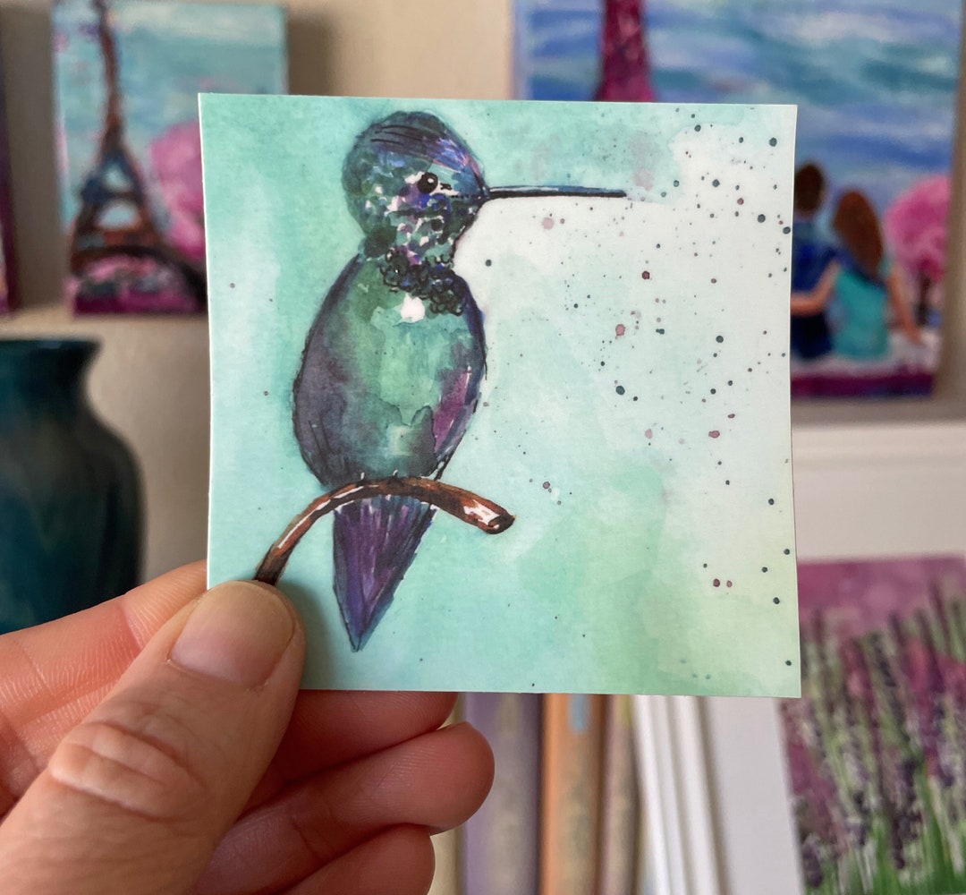 Hummingbird 3 Inch Square Vinyl Sticker - Etsy